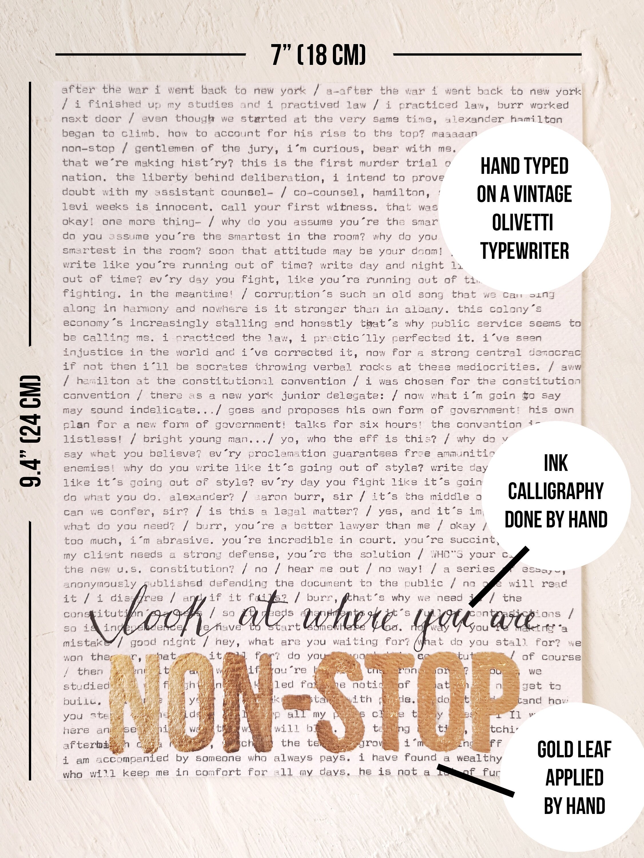 Hamilton Poster, Non-stop Poster, Hamilton Musical Art, Hamilton Wall ...