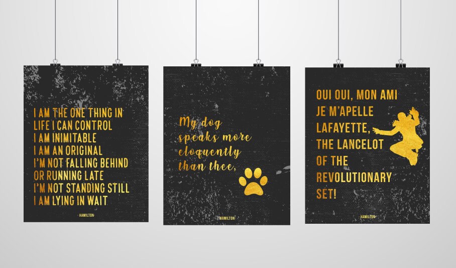 Hamilton Quote Posters, Hamilton Fan Art Sets, Hamilton Musical ...
