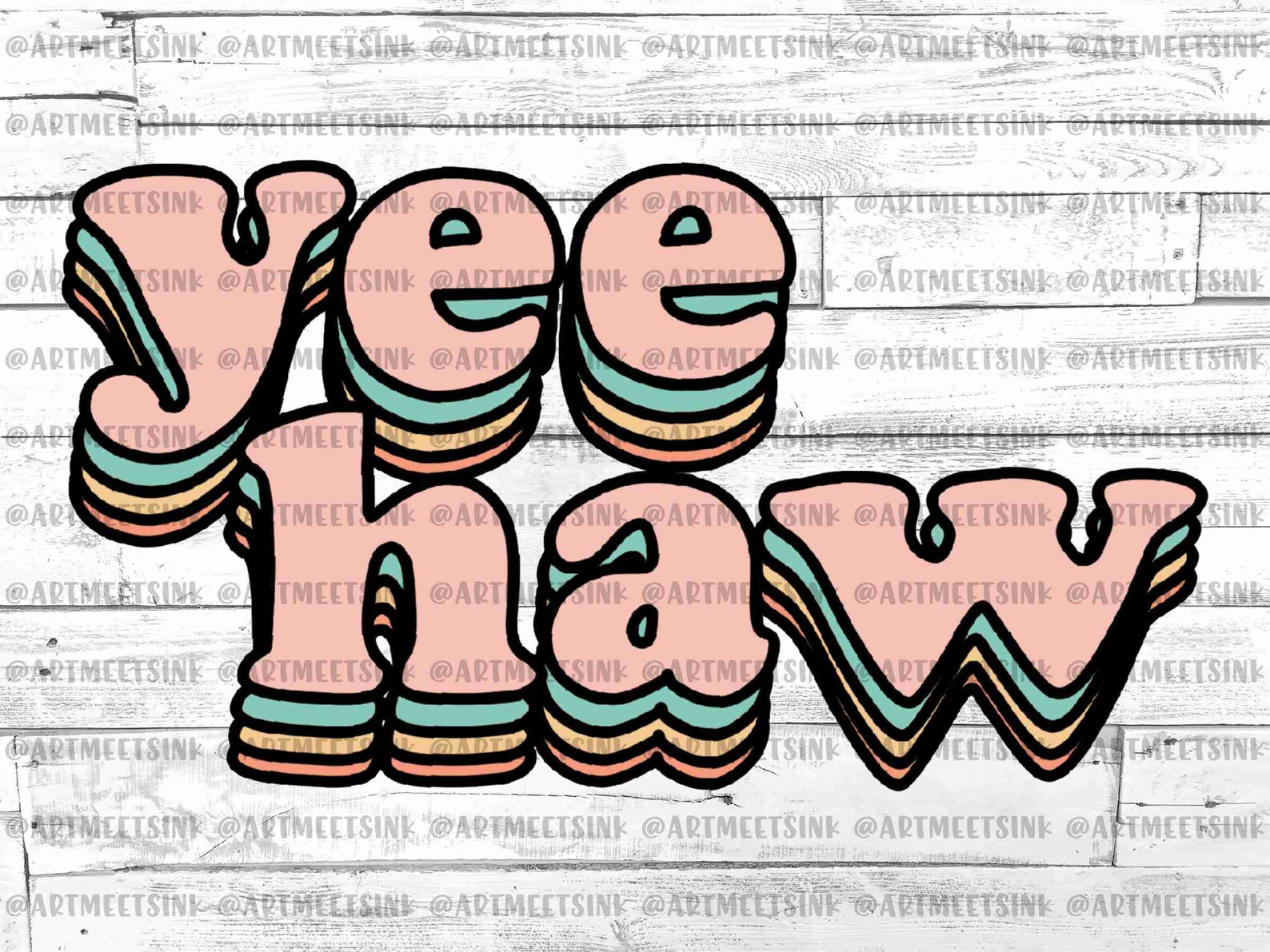 Yee Haw - INSTANT DOWNLOAD - PNG Printable - Hand Lettered Sublimation ...