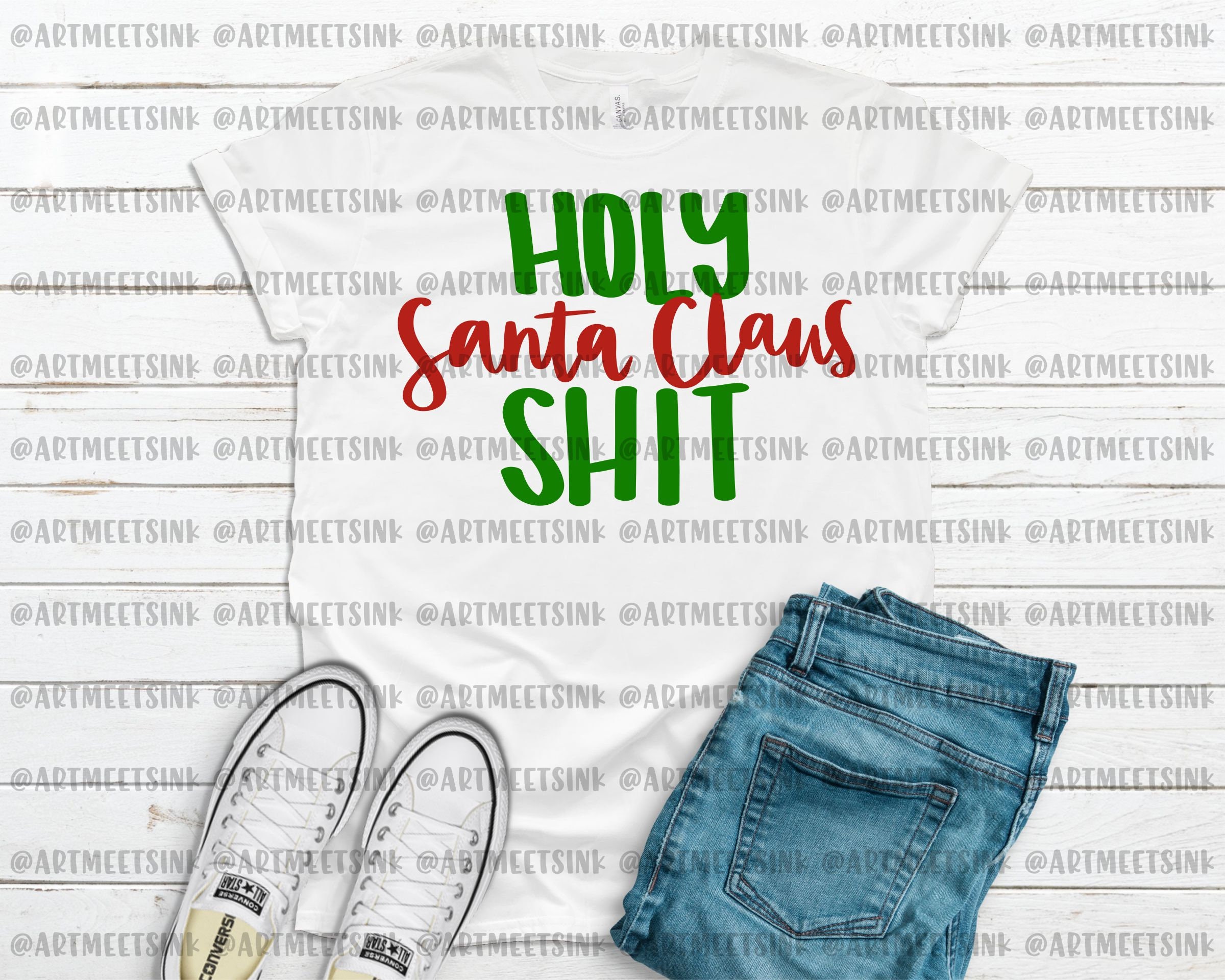Holy Santa Claus Ish - INSTANT DOWNLOAD - PNG Printable - Hand Lettered ...