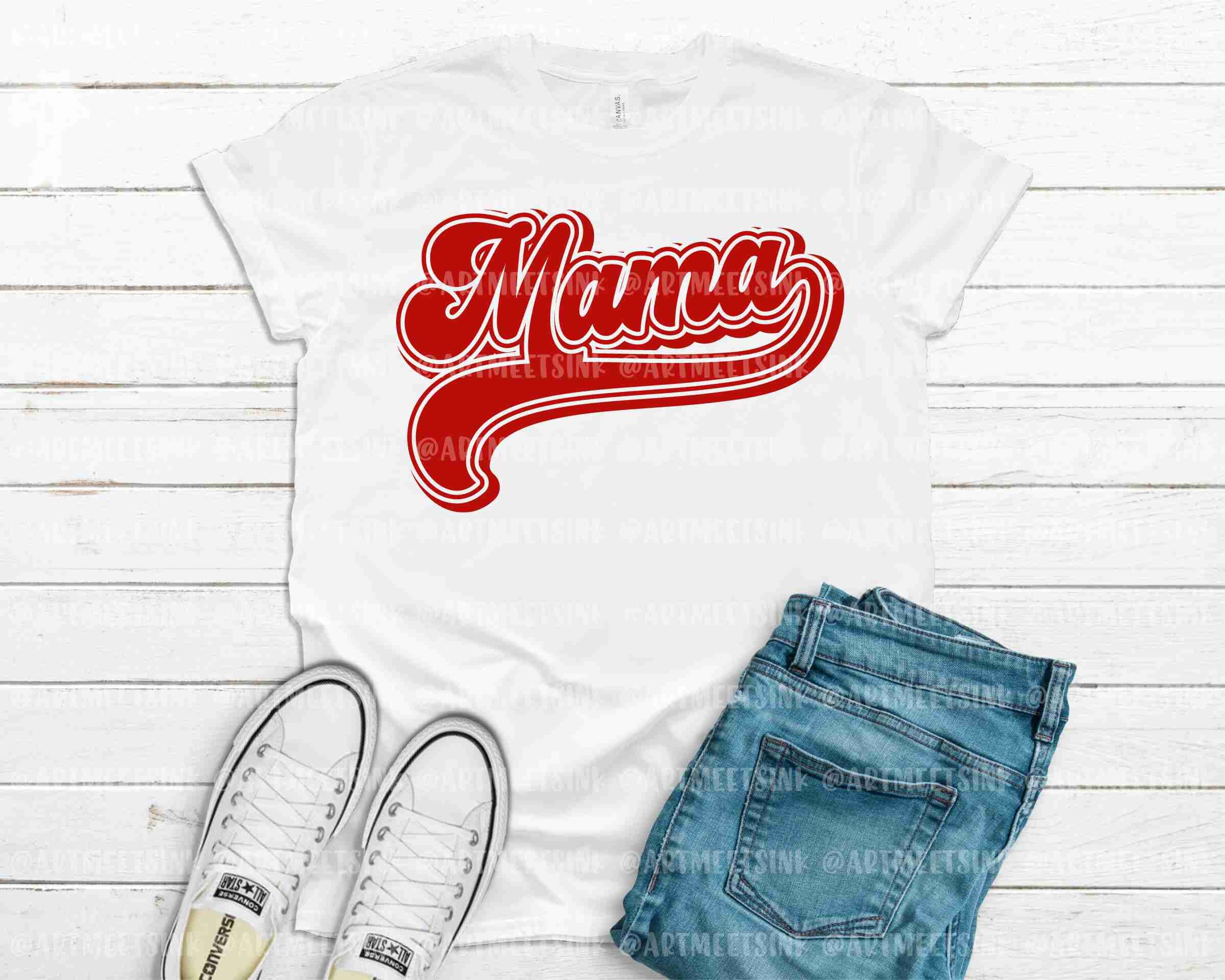Retro Mama - Red - Instant Download - PNG Printable + Bonus PDF - Etsy