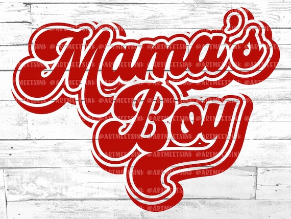 Retro Mama's Boy RED Instant Download PNG Printable | Etsy