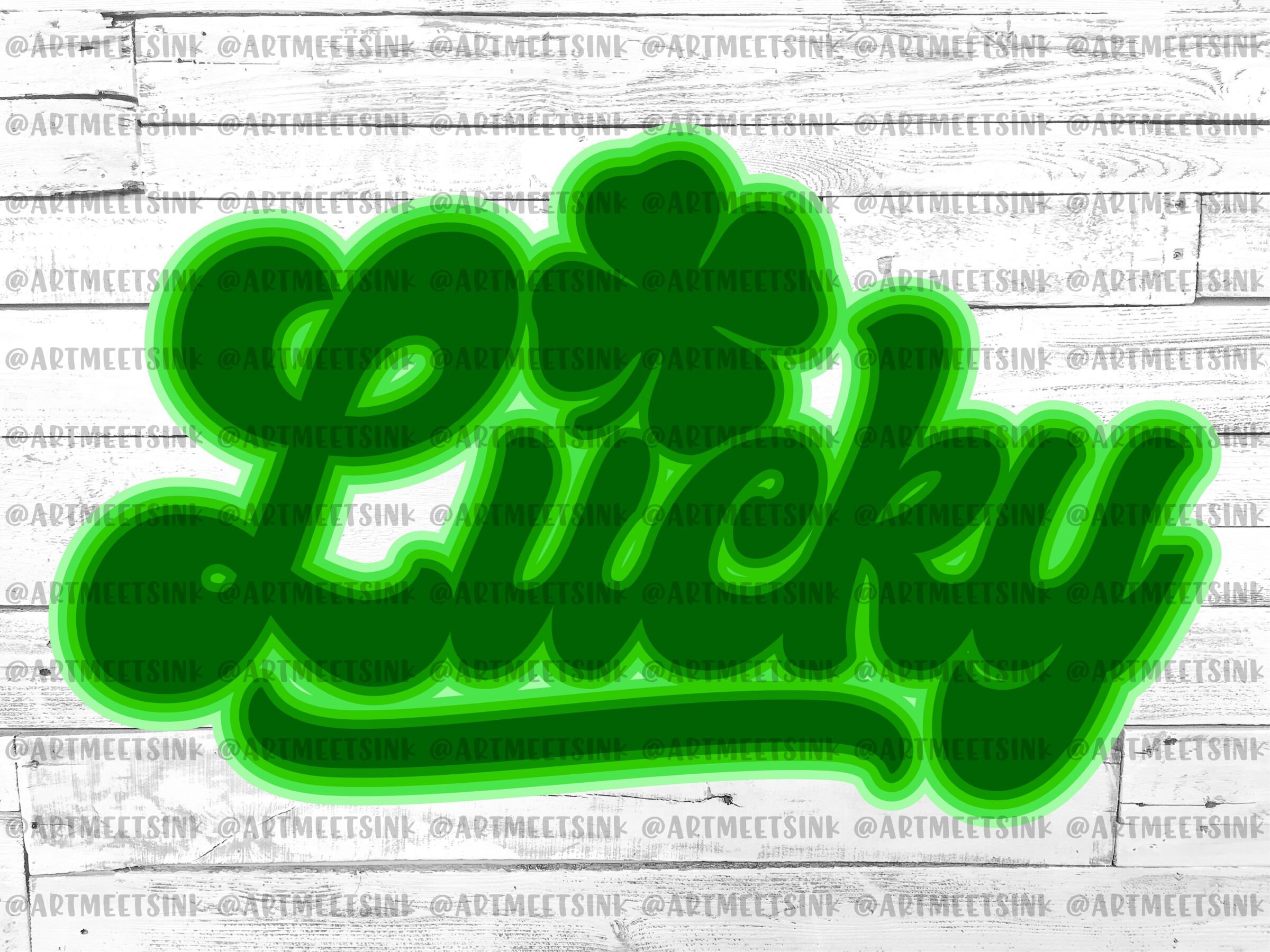 Retro Lucky INSTANT DOWNLOAD PNG Printable - Etsy