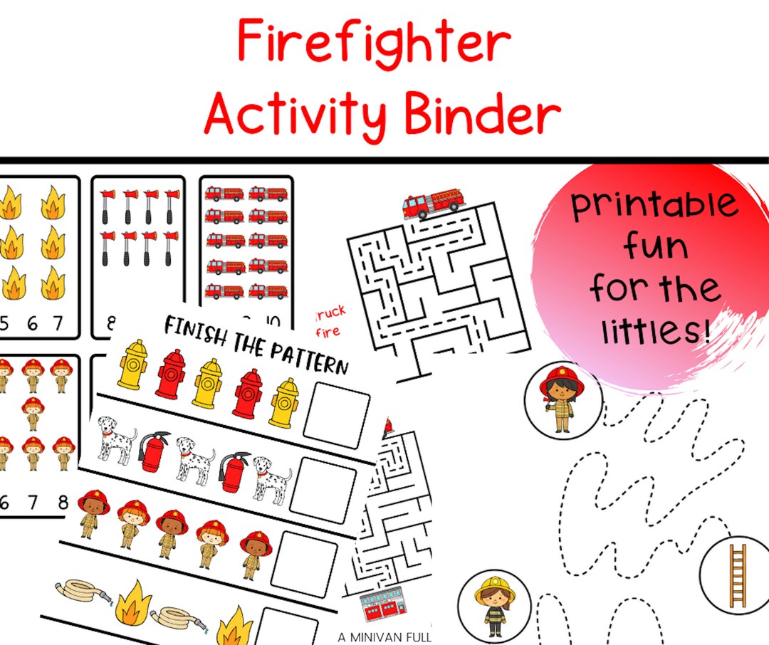 Firefighter Activity Binder Printable - Etsy