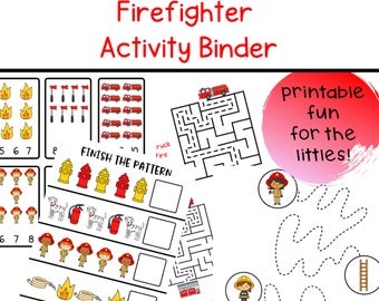 Firefighter Paper Bag Puppets 2 Boys 2 Girls Color Black - Etsy