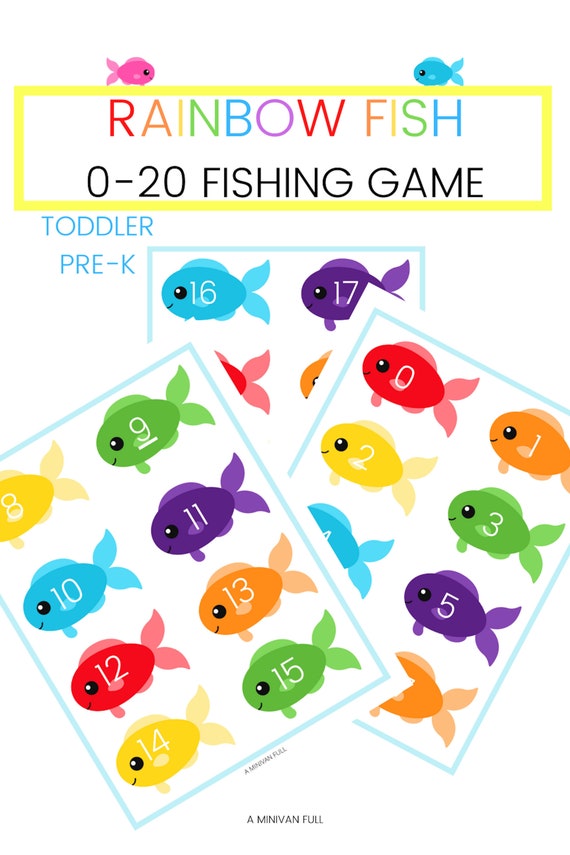 Numbers 0-20 Fishing Game | Etsy