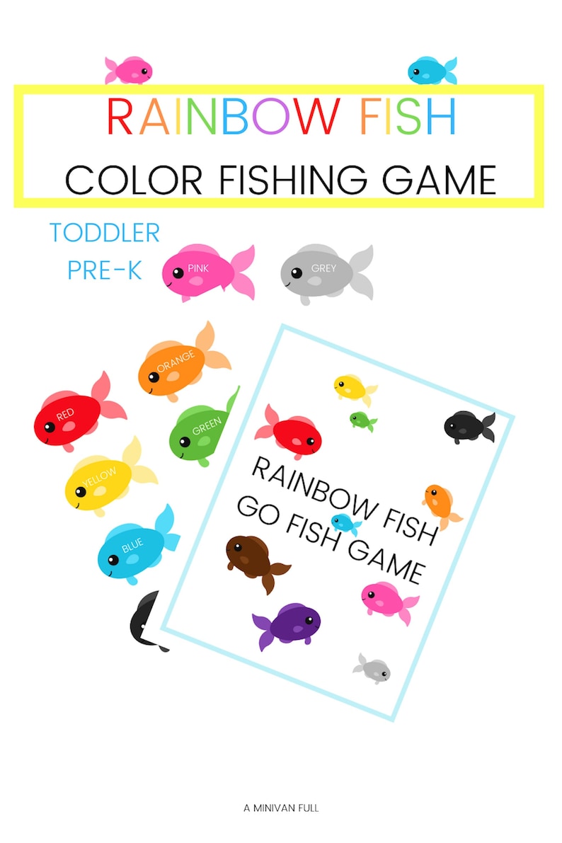 Preschool Rainbow Color Fishing Game - Etsy