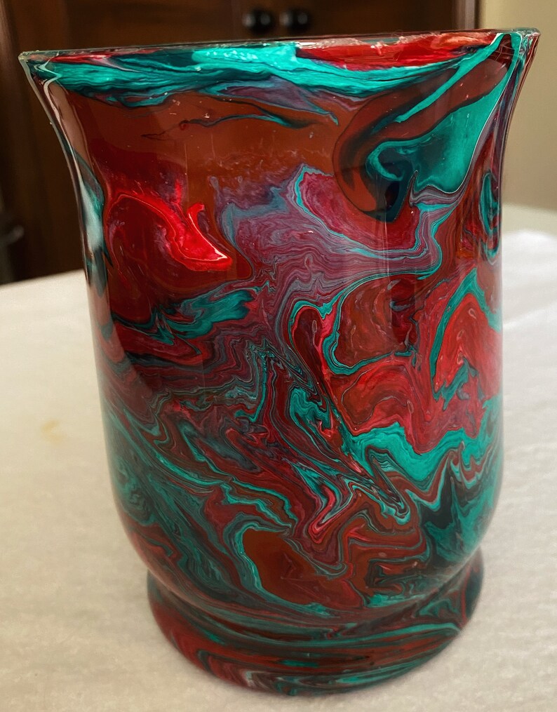 Vase Glass Vase Vases Handcrafted Vase Painted Vase Hand | Etsy