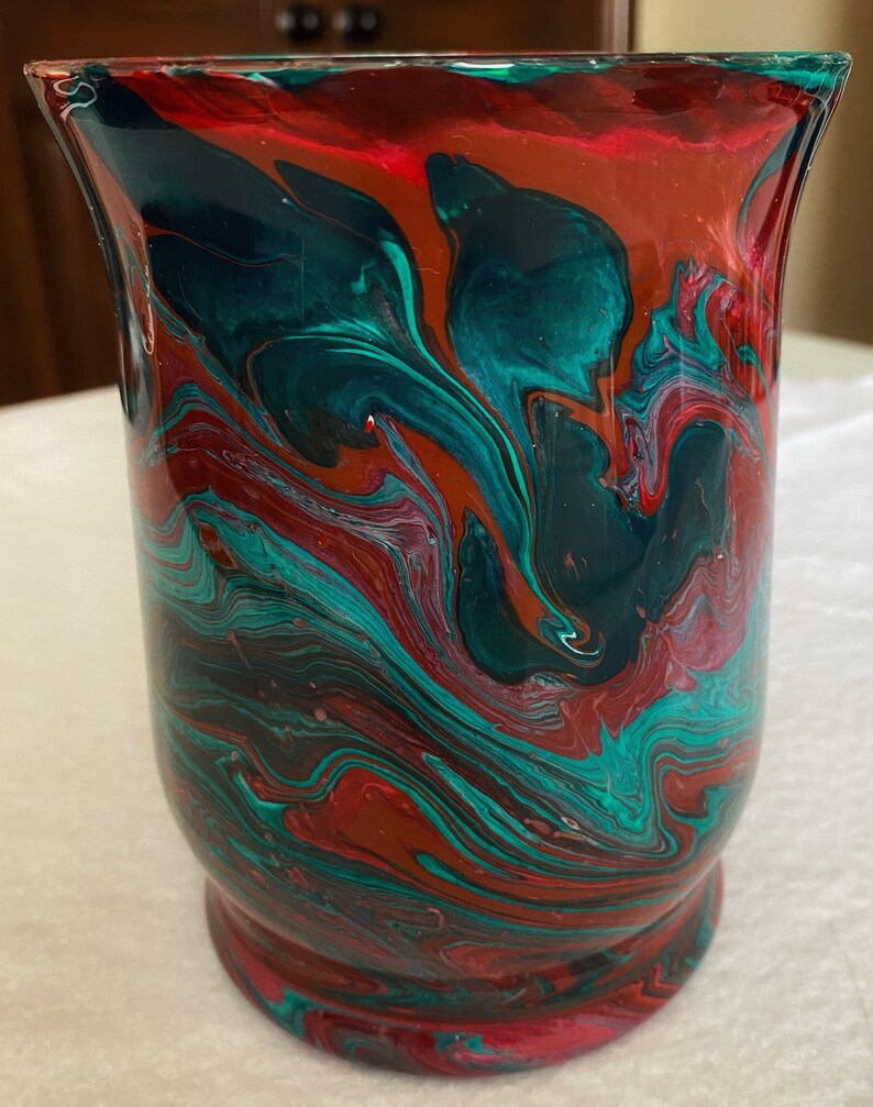 Vase Glass Vase Vases Handcrafted Vase Painted Vase Hand | Etsy