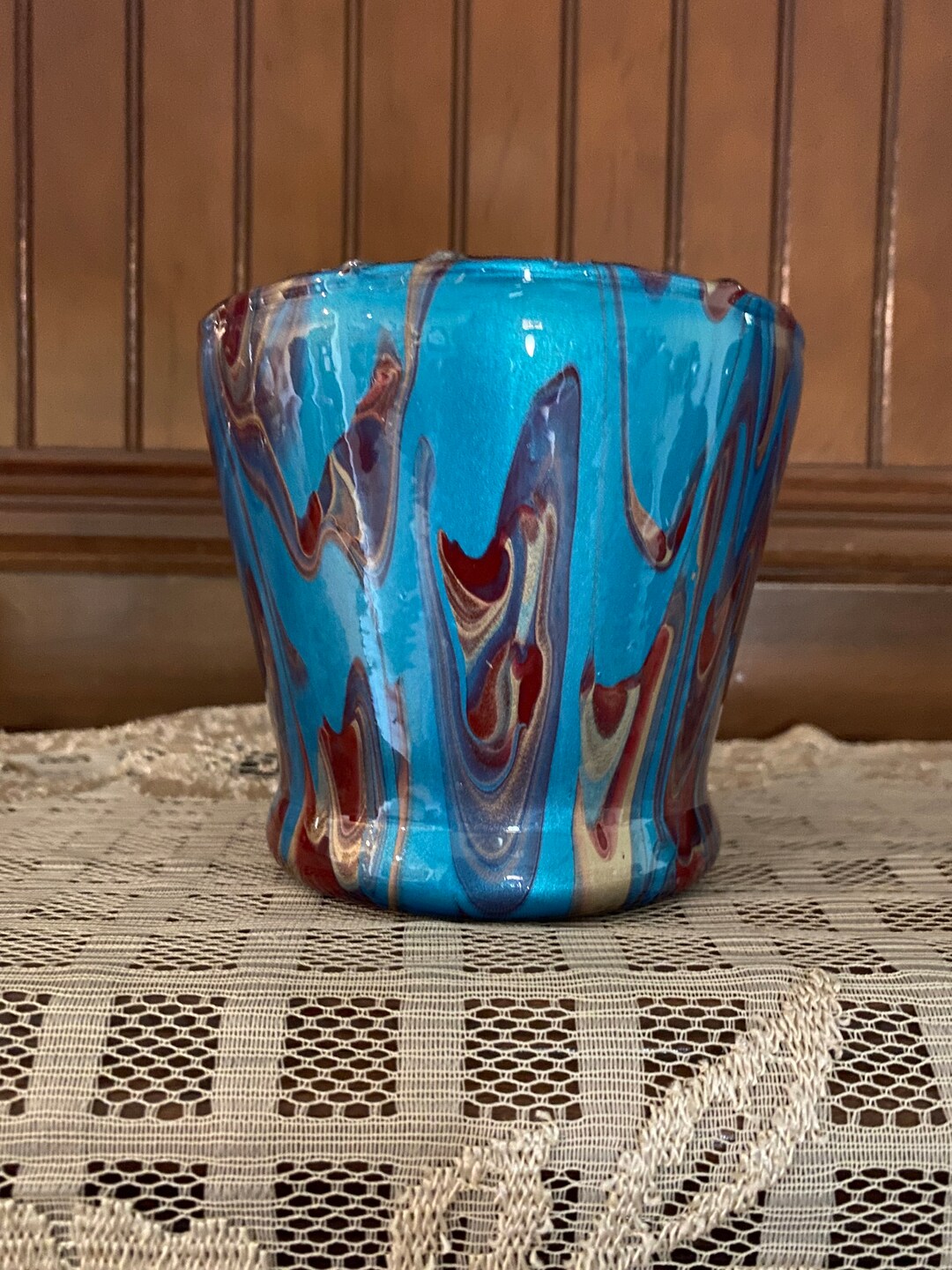 Vase Painted Glass Glass Vase Tabletop Vase Kitchen Vase - Etsy