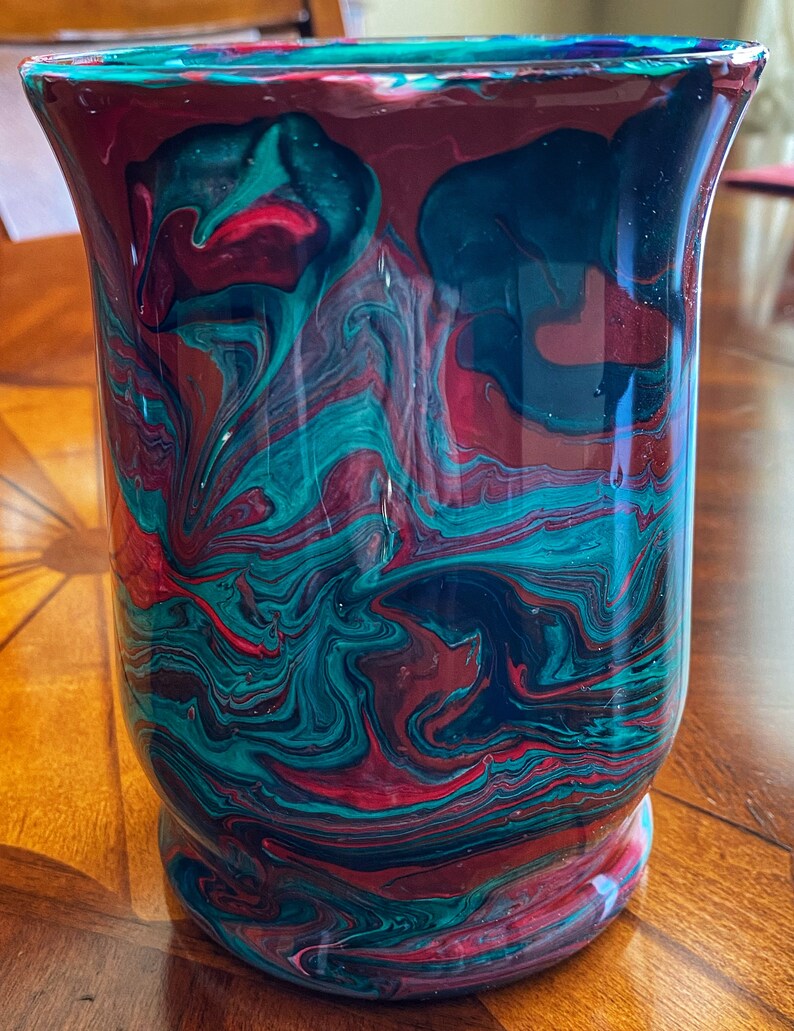 Vase Glass Vase Vases Handcrafted Vase Painted Vase Hand | Etsy