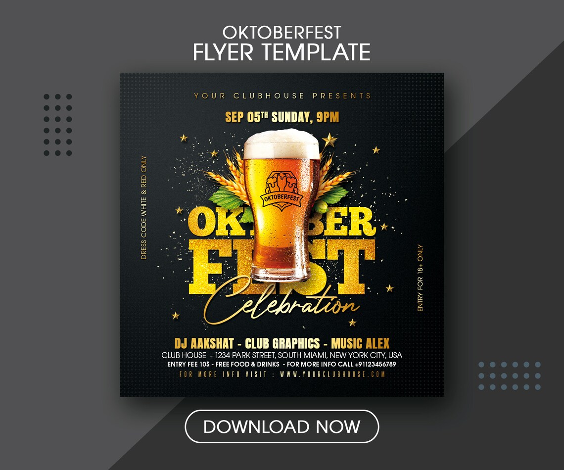 Oktoberfest Flyer Template Oktober Fest Flyer Editable - Etsy