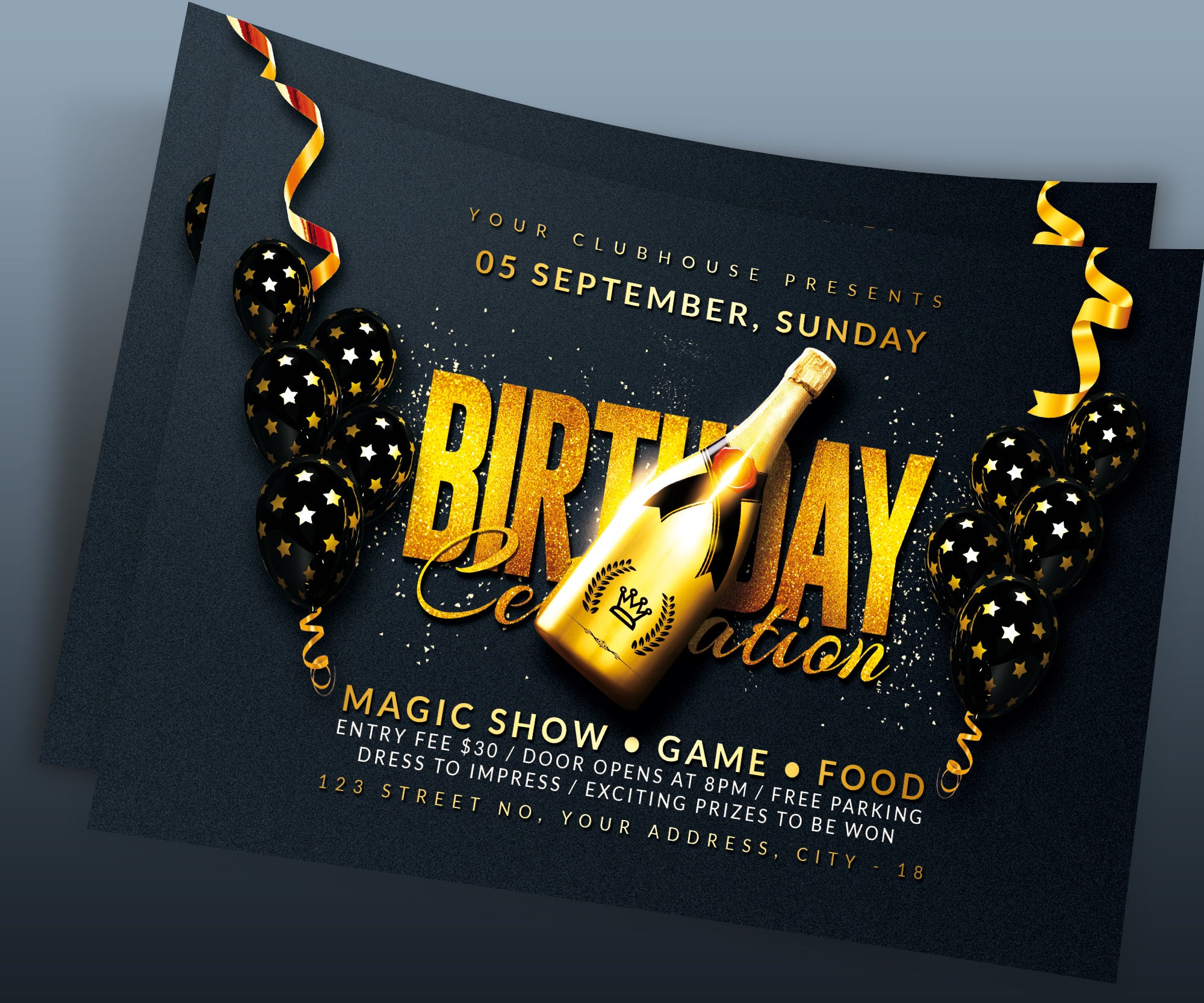 Birthday Party Flyer, Birthday Flyer, Bday Party, Birthday Party, Happy ...