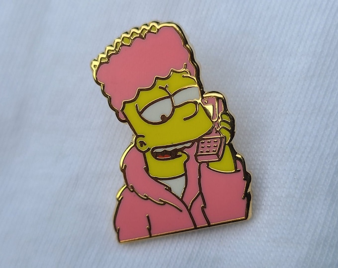 Bart Simpson Killa Cam Pink Fur Coat Cameron Pin Brooch - Etsy