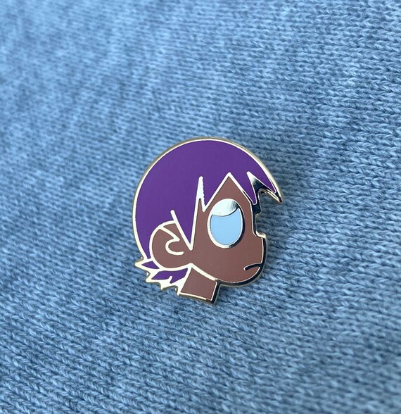 Hip Hop Rapper Face Purple Hair Enamel Pin | Etsy