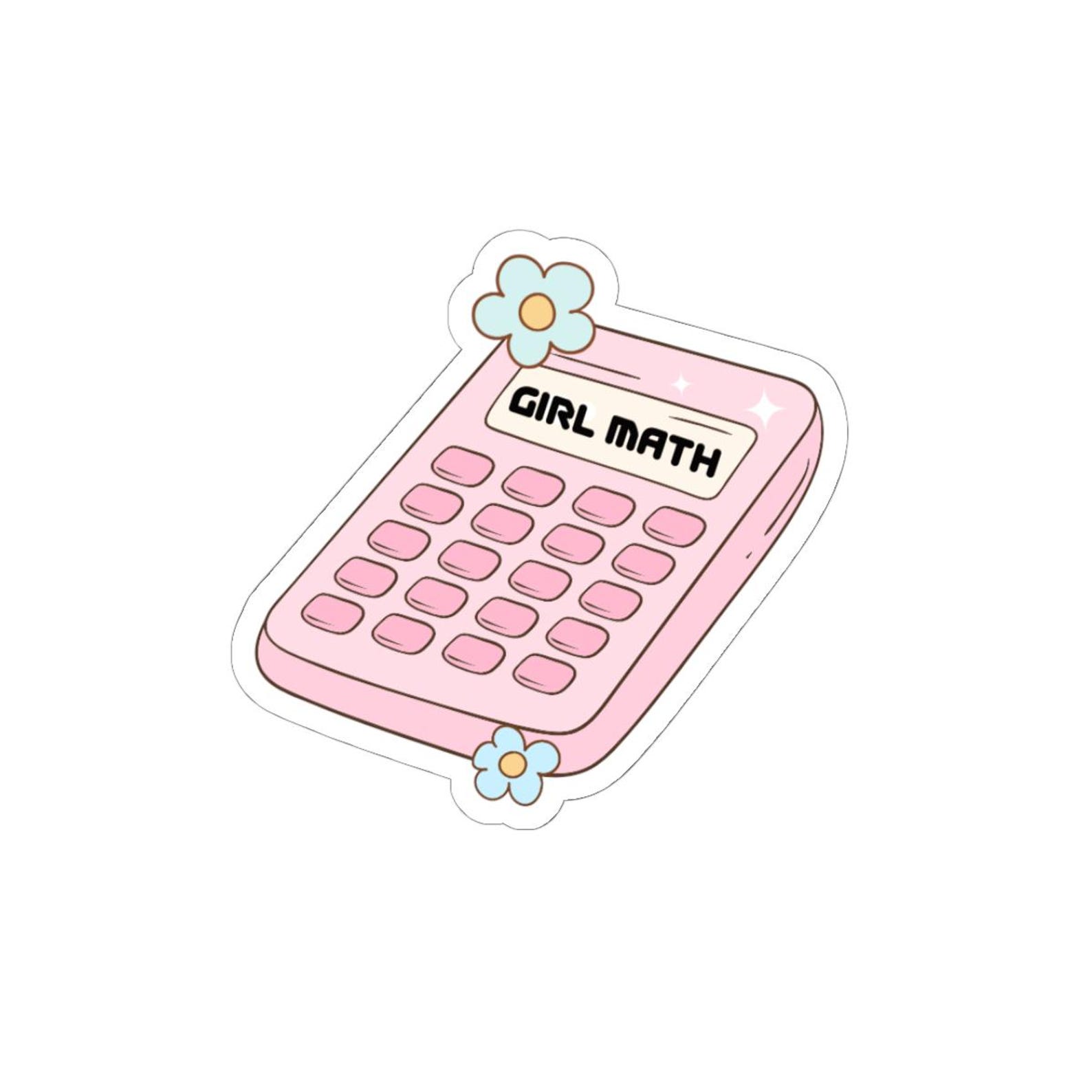 Cute Girl Math Stickers | Fun Calculator Decals for Students, Planner ...