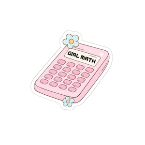 Cute Girl Math Stickers | Fun Calculator Decals for Students, Planner ...