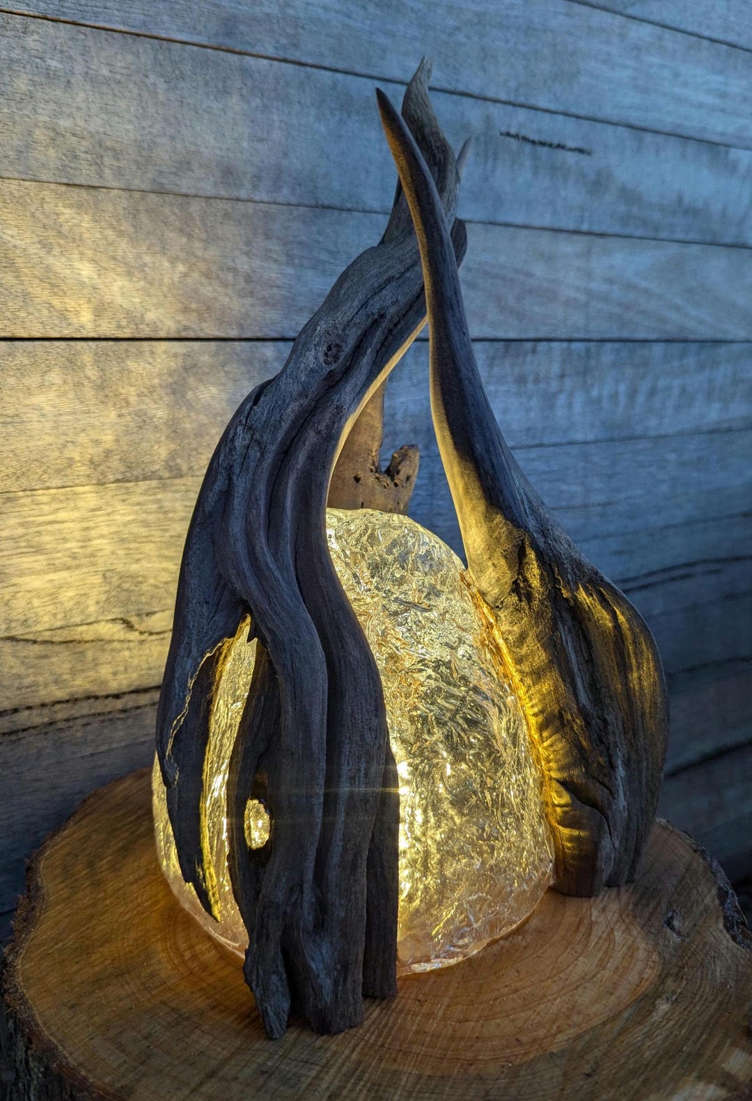 Ice and Hardwood Table Lamp Crystal Bedside Table Lamp Lotr Inspired ...