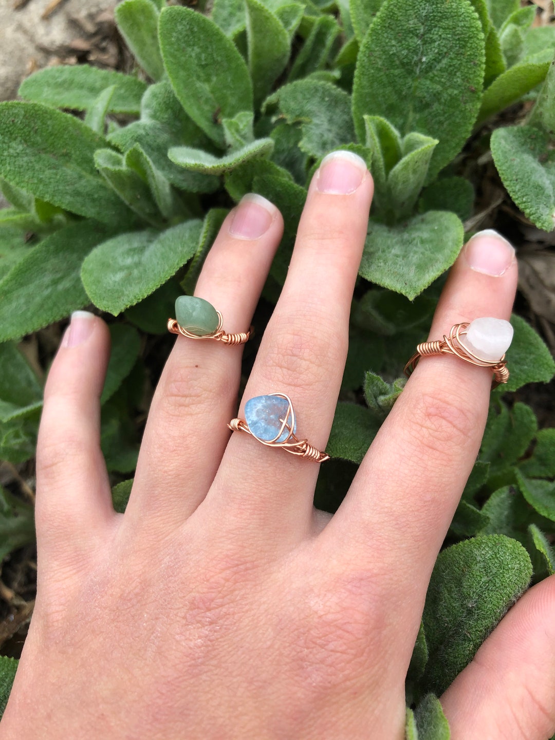 Wire Wrapped Chipstone Rings - Etsy