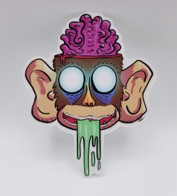 Monkey Brain Vinyl Sticker | Etsy