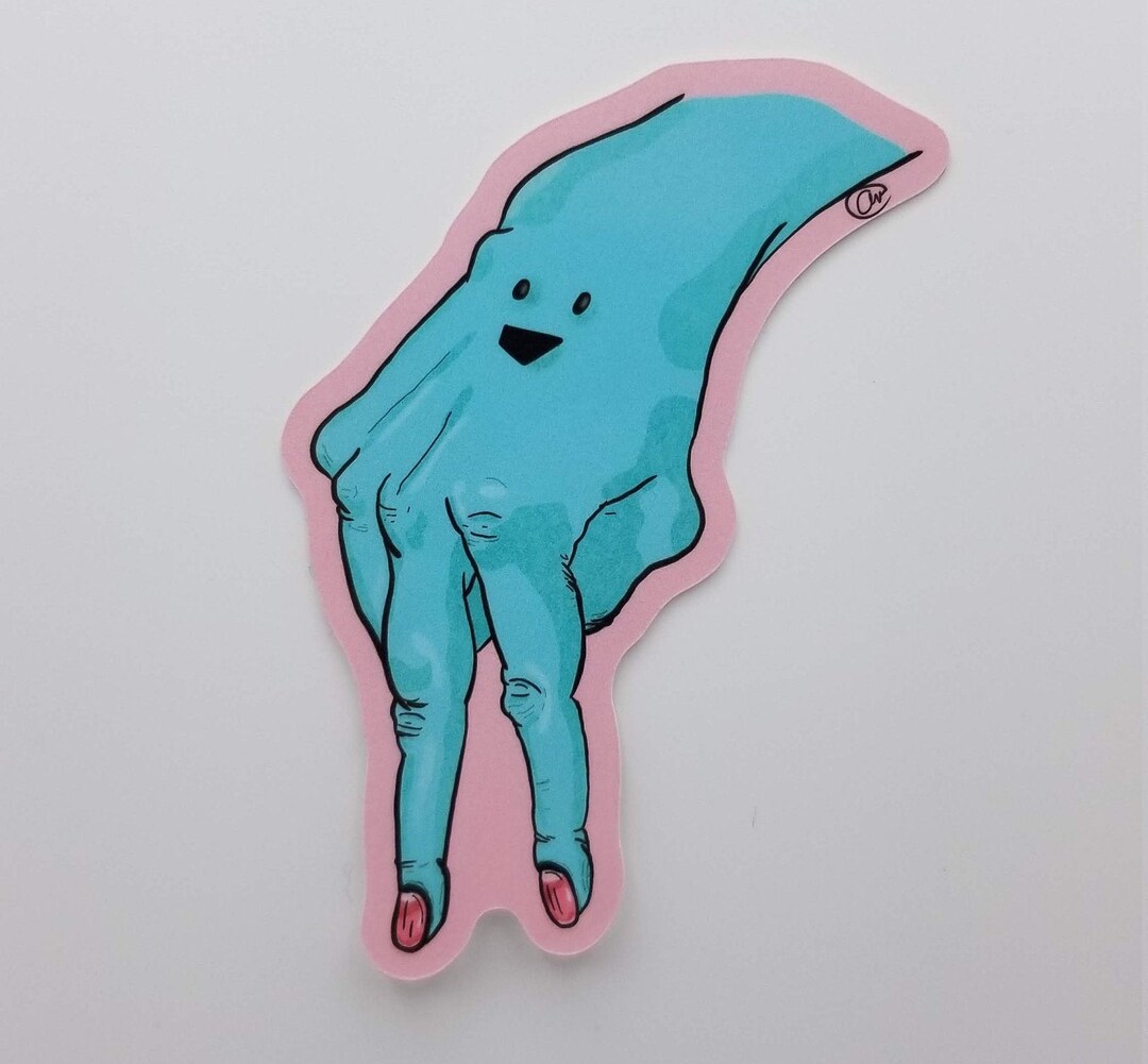 Happy Hand Vinyl Sticker - Etsy