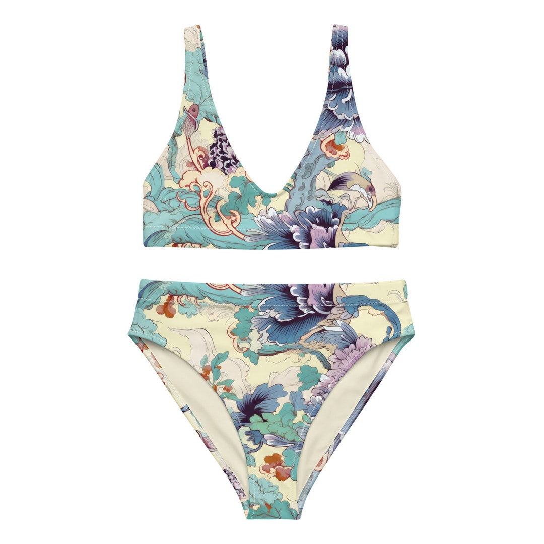 Floral Bikini Set Vintage Bikinis High-waisted Bikini Hippie Bikini ...