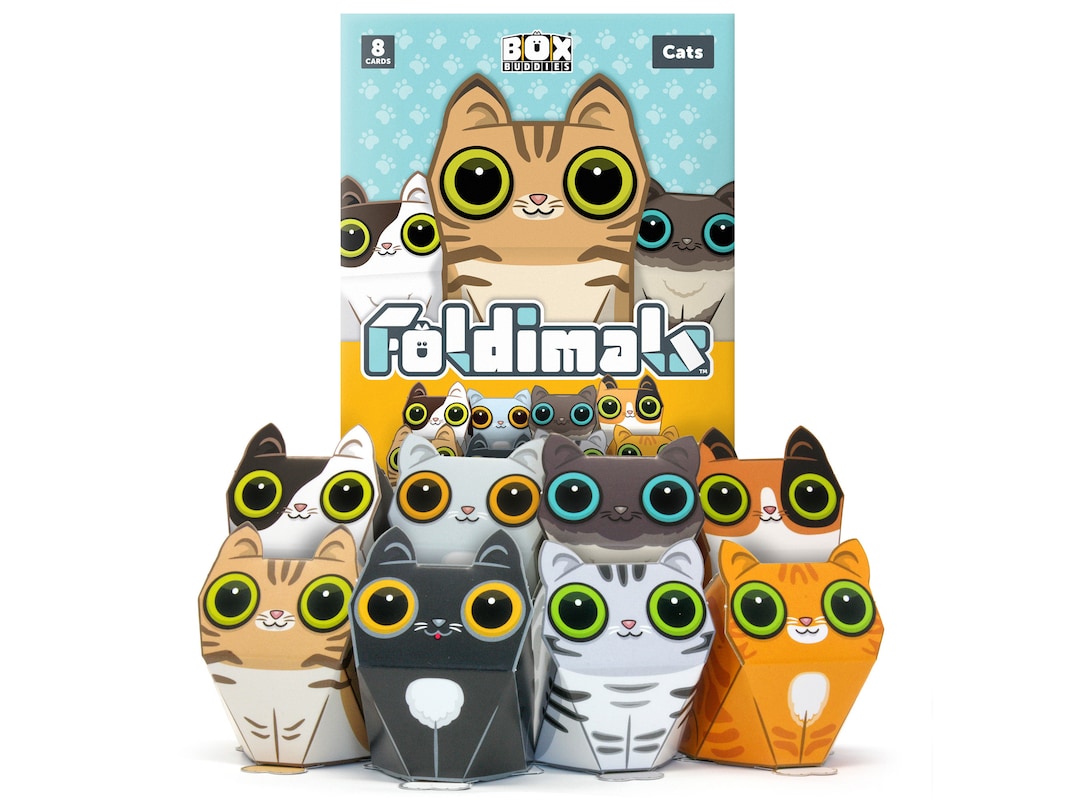 Box Buddies Foldimals Cats - Pack of 8 Cat Paper Toys - Etsy UK
