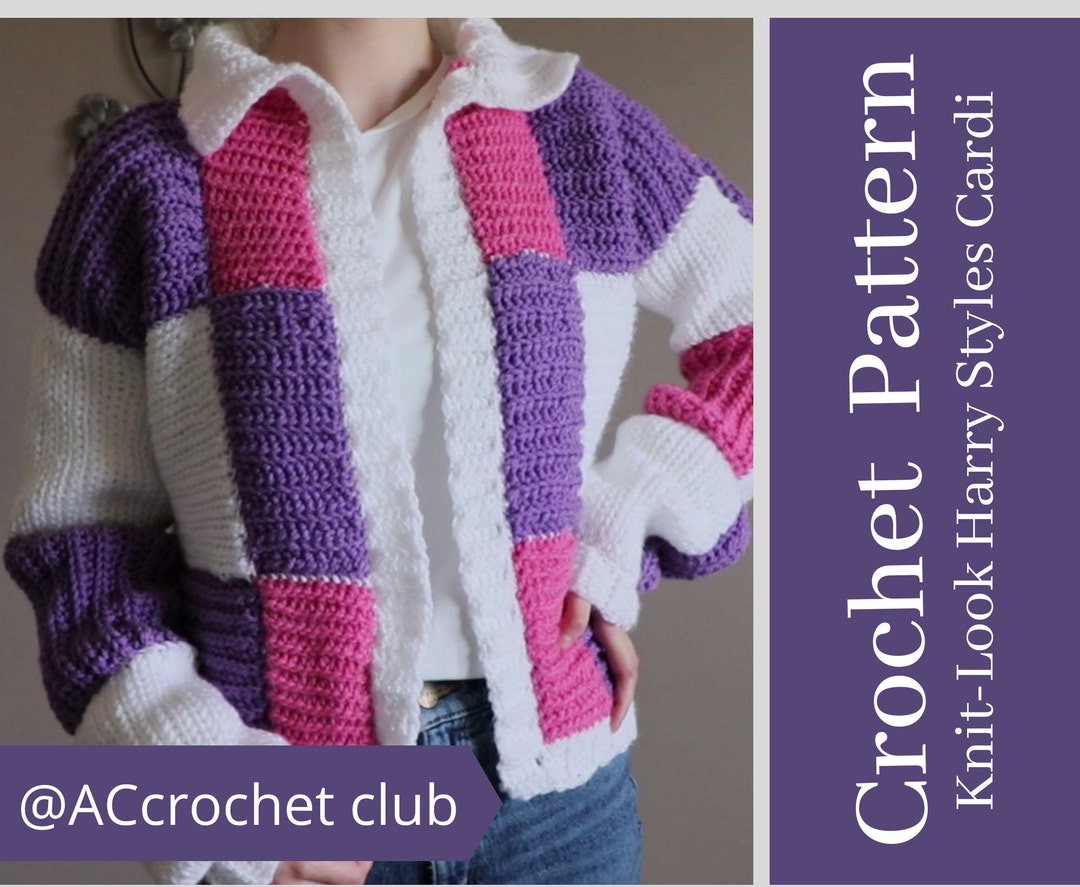 CROCHET PATTERN // Knit-look Harry Styles Inspired Cardigan // Instant ...