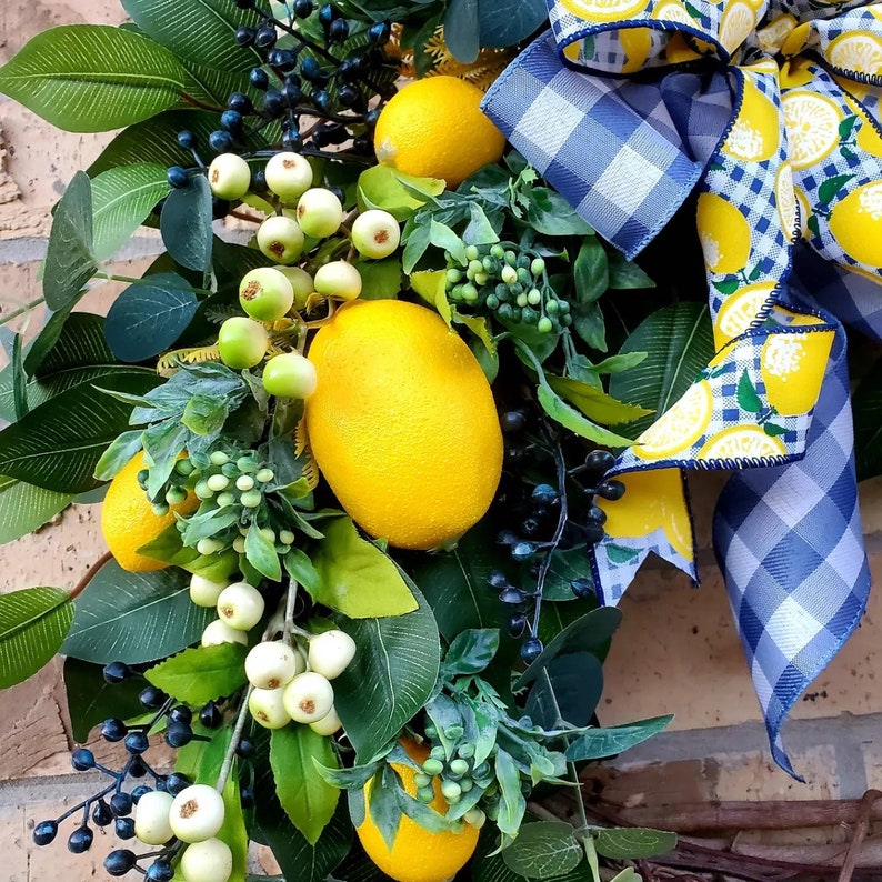 Lemon Wreath, Summer Wreath, Berries Wreath, Spring Wreath, Front Door ...