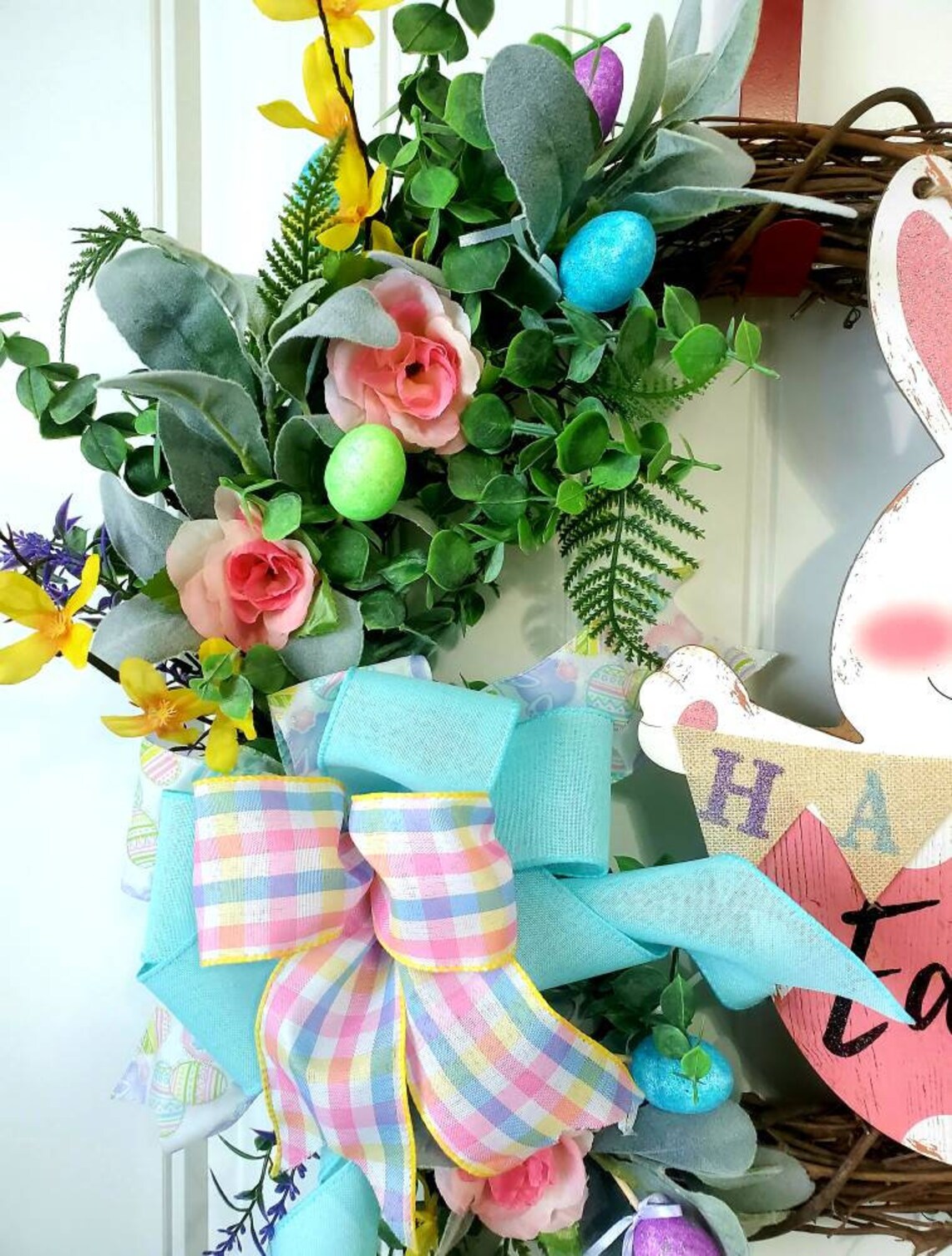 Spring Wreath Easter Door Wreath Eggs Wreath Easter Day | Etsy