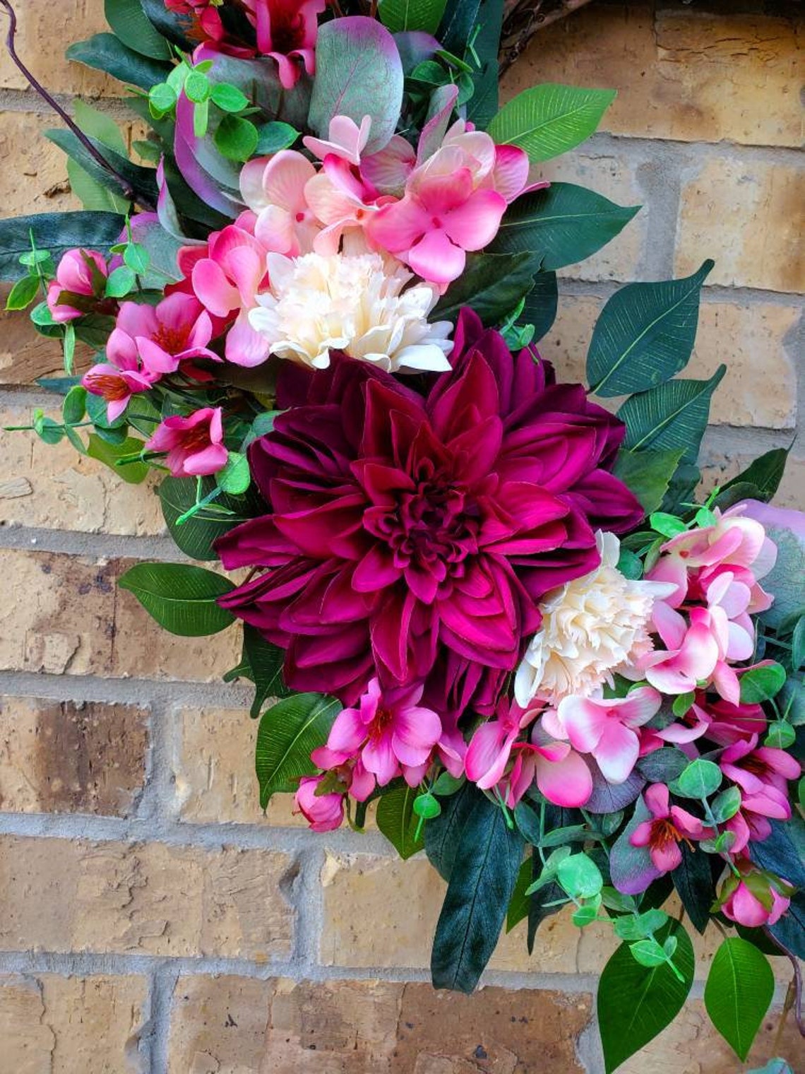 Summer Wreath All Season Wreath Modern Dahlia Wreath - Etsy