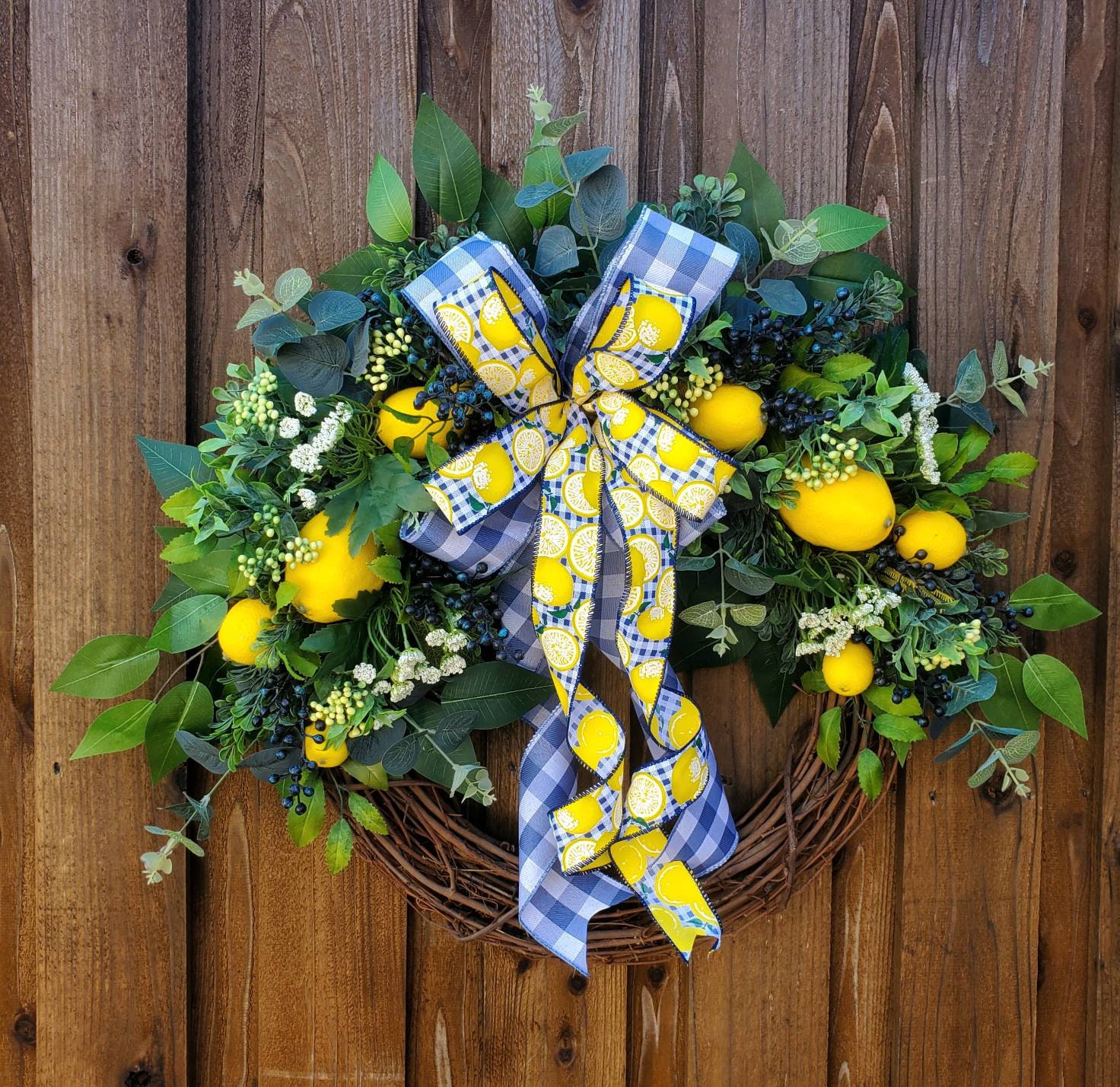 Lemon Wreath, Summer Wreath, Berries Wreath, Spring Wreath, Front Door ...