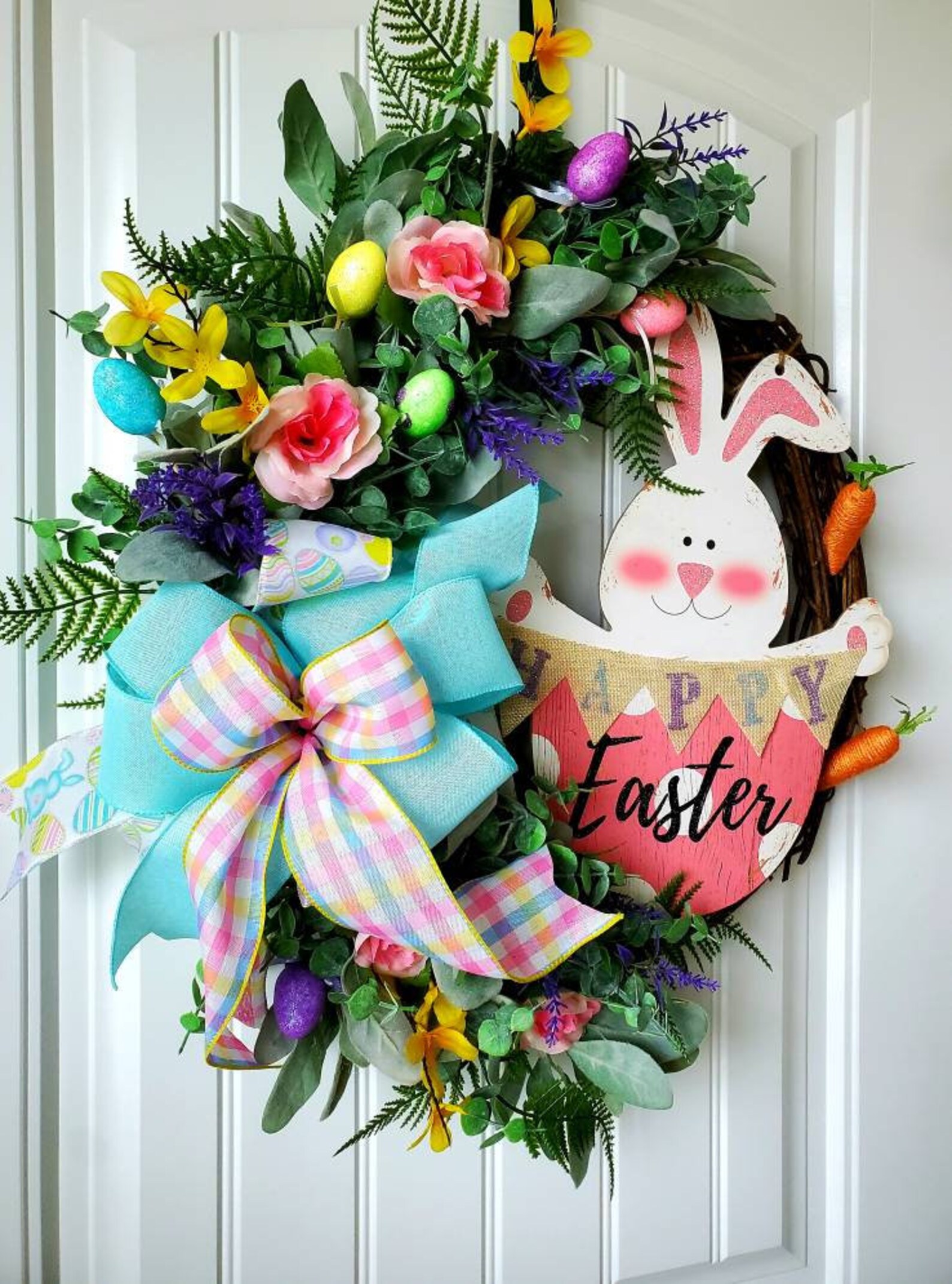 Spring Wreath Easter Door Wreath Eggs Wreath Easter Day - Etsy