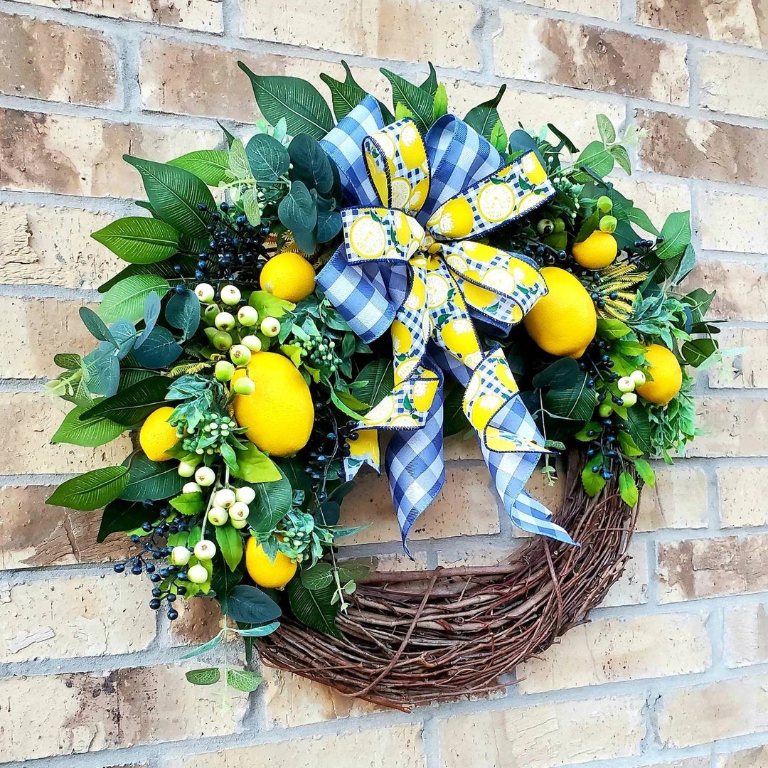 Lemon Wreath, Summer Wreath, Berries Wreath, Spring Wreath, Front Door ...