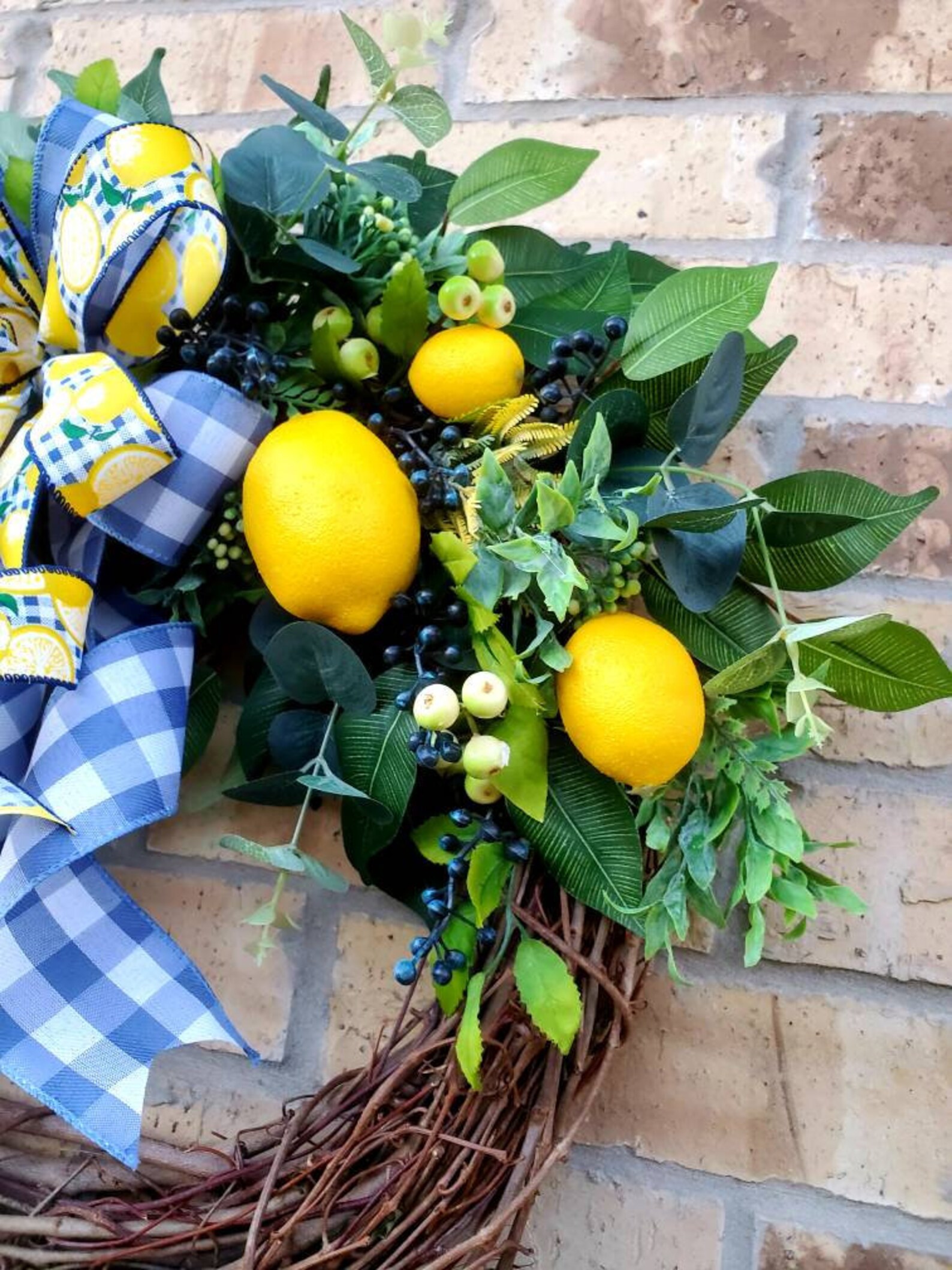 Lemon Wreath Summer Wreath Berries Wreath Spring Wreath - Etsy