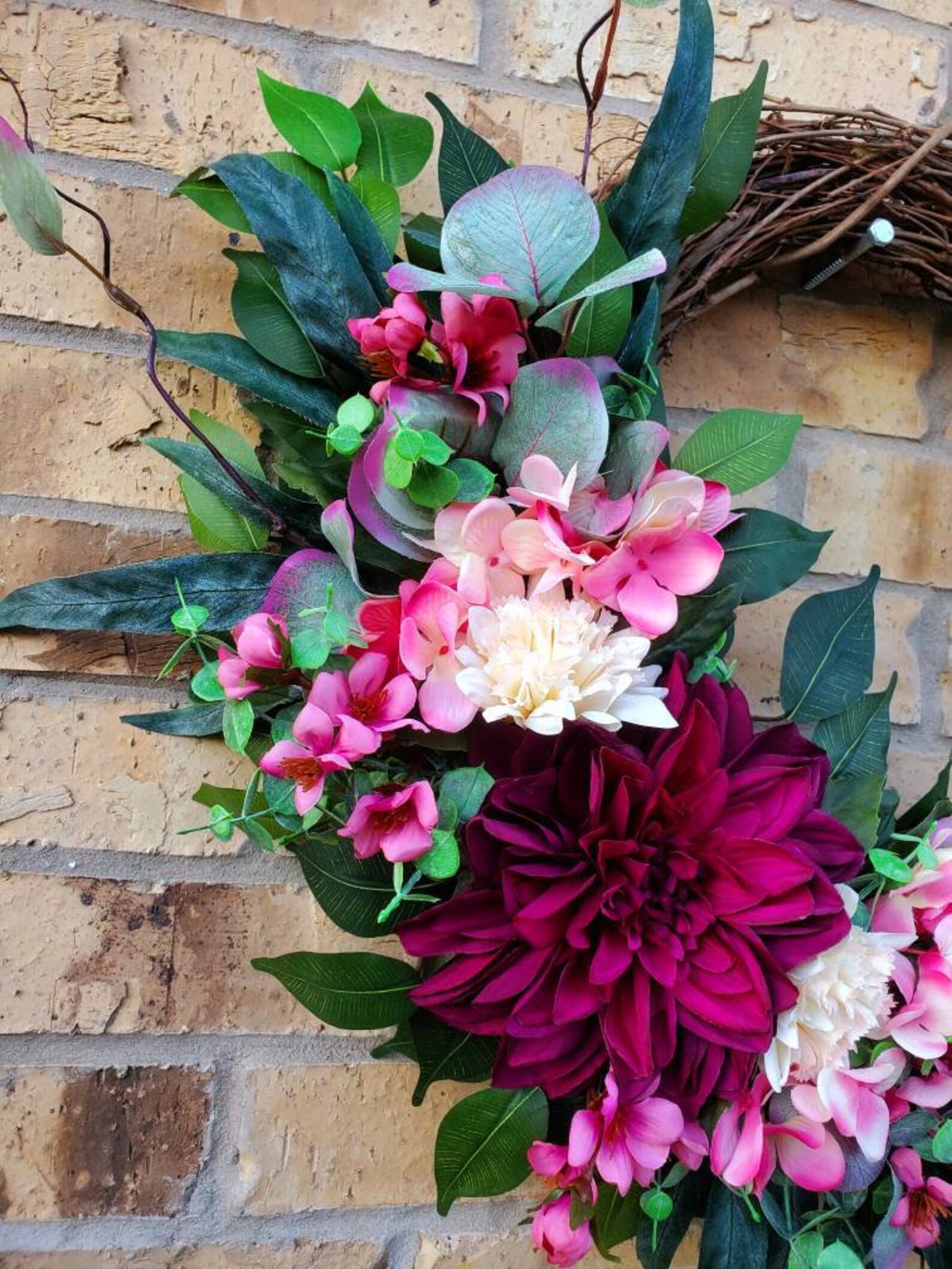 Summer Wreath All Season Wreath Modern Dahlia Wreath - Etsy