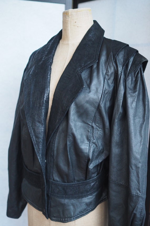 Structural Leather Bomber Jacket - Gem