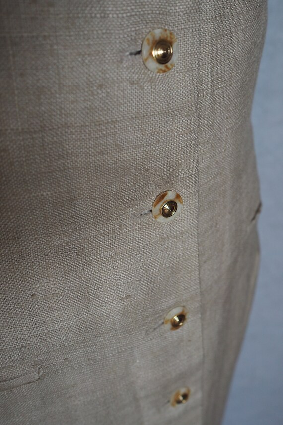 1980's Linen Fully Buttoned Dress/Overcoat - Gem