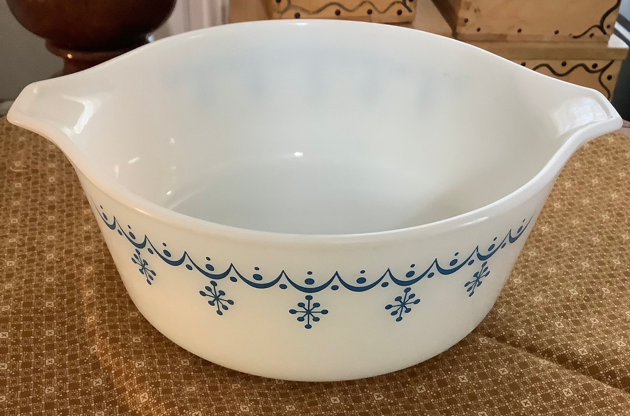 Vintage Pyrex Snowflake Blue Garland Baking/Casserole Dish | Etsy