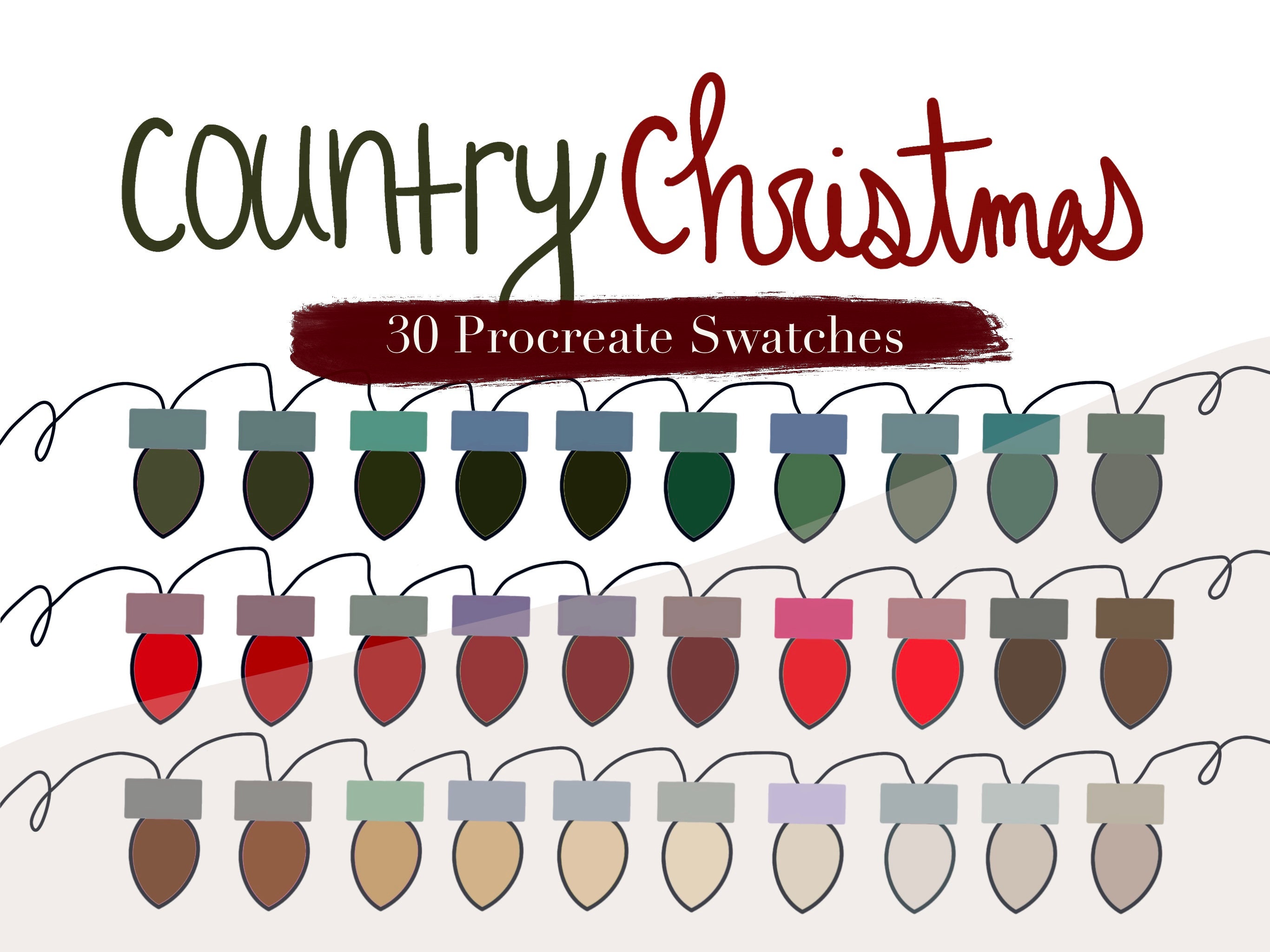Country Christmas Procreate Color Palette - Etsy España