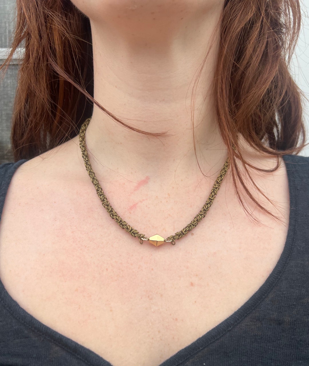 Bronze Byzantine Rope Chain Choker Necklace - Etsy