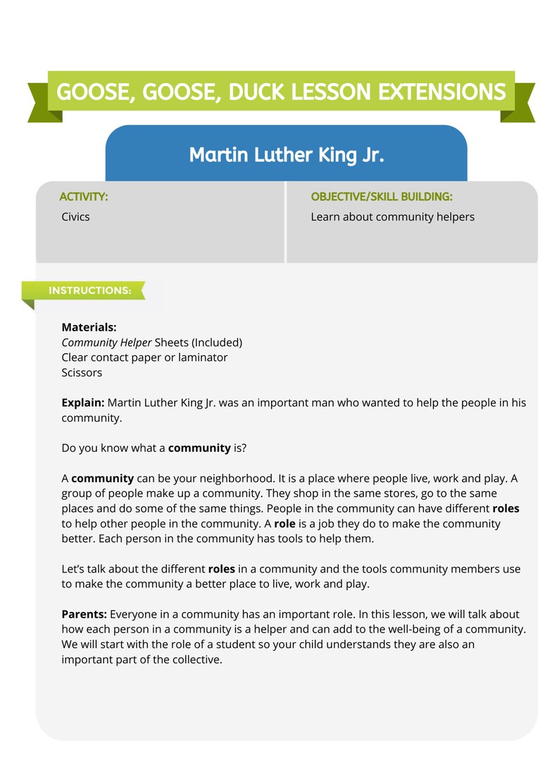 Peaceful Protest Martin Luther King Jr Prek INSTANT DIGITAL DOWNLOAD ...