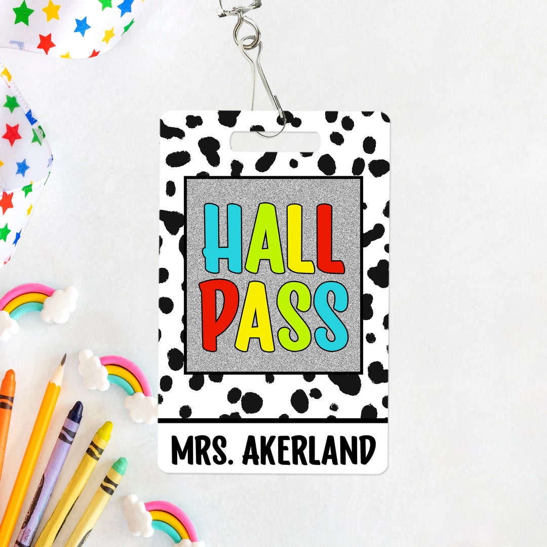 Classroom Hall Passes 6pk Bundle, Hall Pass, Library Pass, Office Pass ...