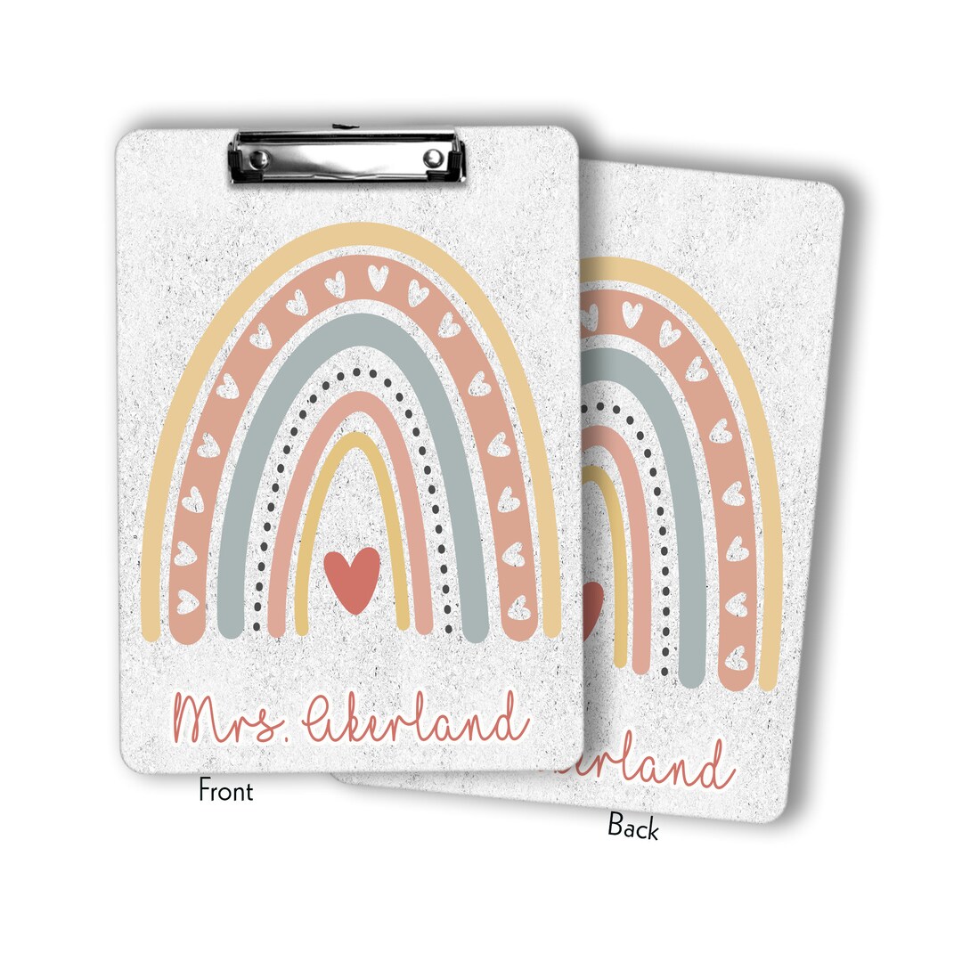 Pastel Rainbow Clipboard Teacher Appreciation Gift Back to School Gift ...