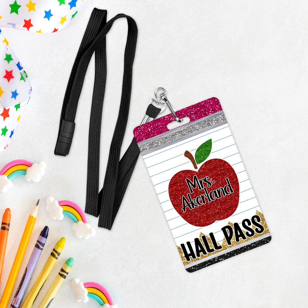 School Hall Passes Rainbow Theme Bundle of 6 or Individual Passes and ...