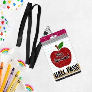 School Hall Passes Rainbow Theme Bundle of 6 or Individual Passes and ...