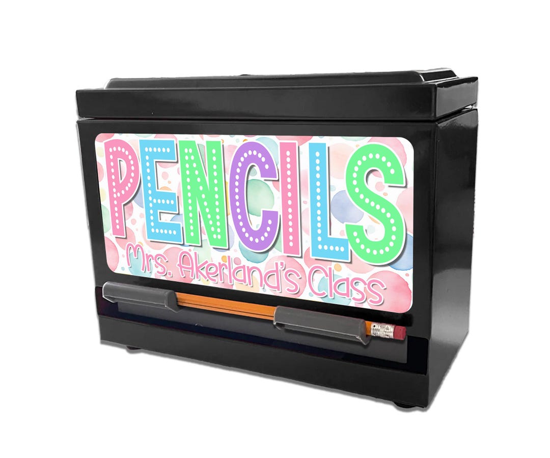 Pencil Dispenser Waterproof Vinyl Decal Personalized With a Name ...