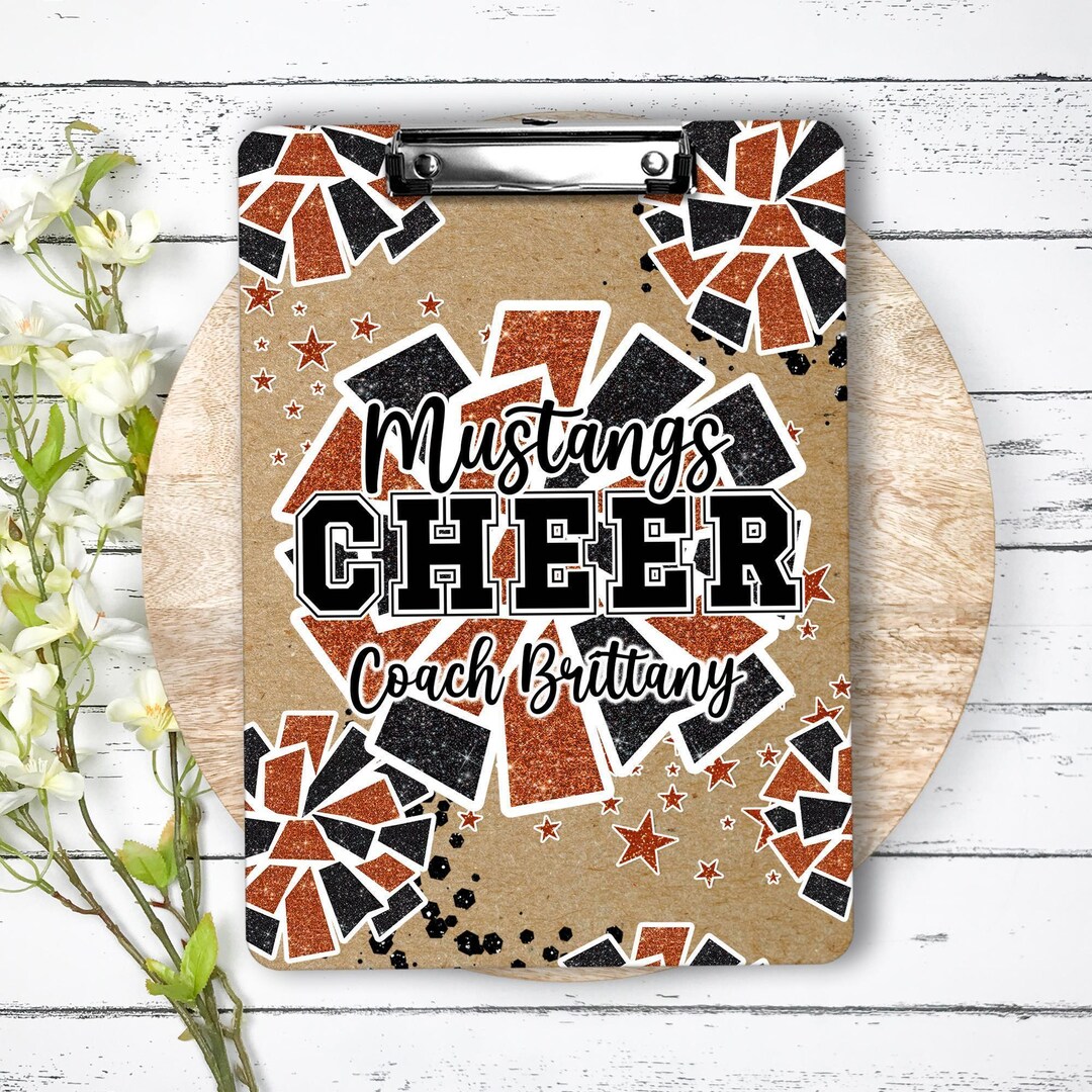Orange Cheer Clipboard Personalize It With a Name AND School Mascot ...