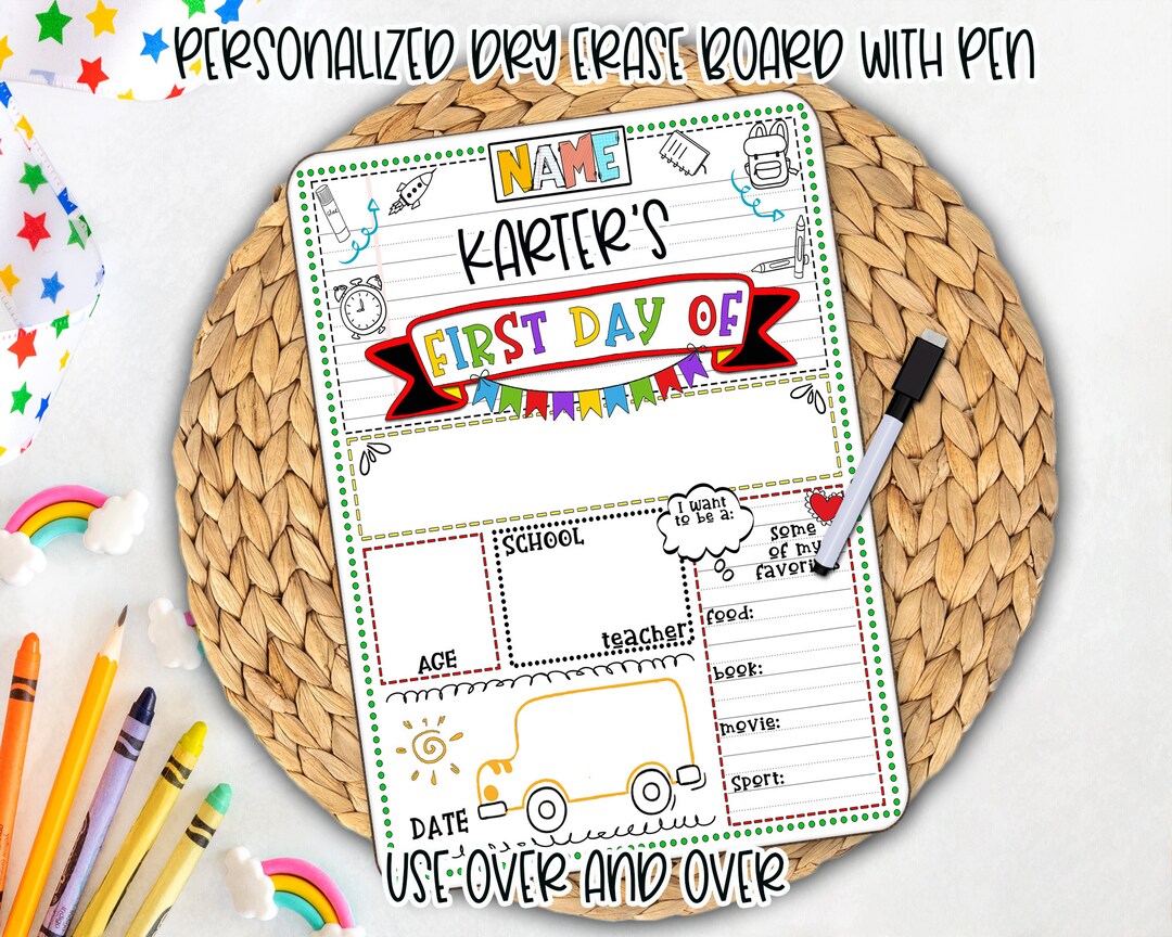 First Day of School Sign Reusable Back to School White Board Sign Dry ...