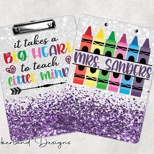 Rainbow Teacher Clipboard With Personalization Front and Back - Etsy